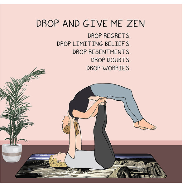 Drop And Give Me Zen Doodle Card – Big Raven Yoga