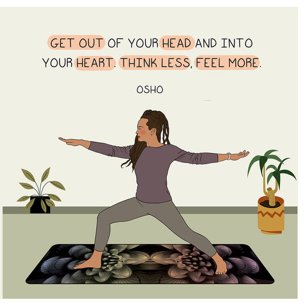 Think Less Feel More Doodle Card – Big Raven Yoga