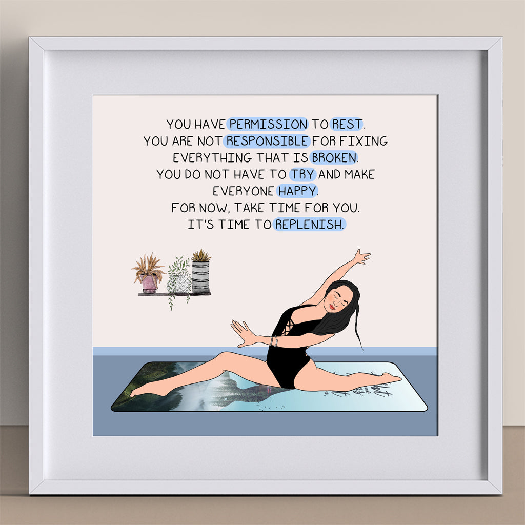 You have permission to rest Doodle Card – Big Raven Yoga